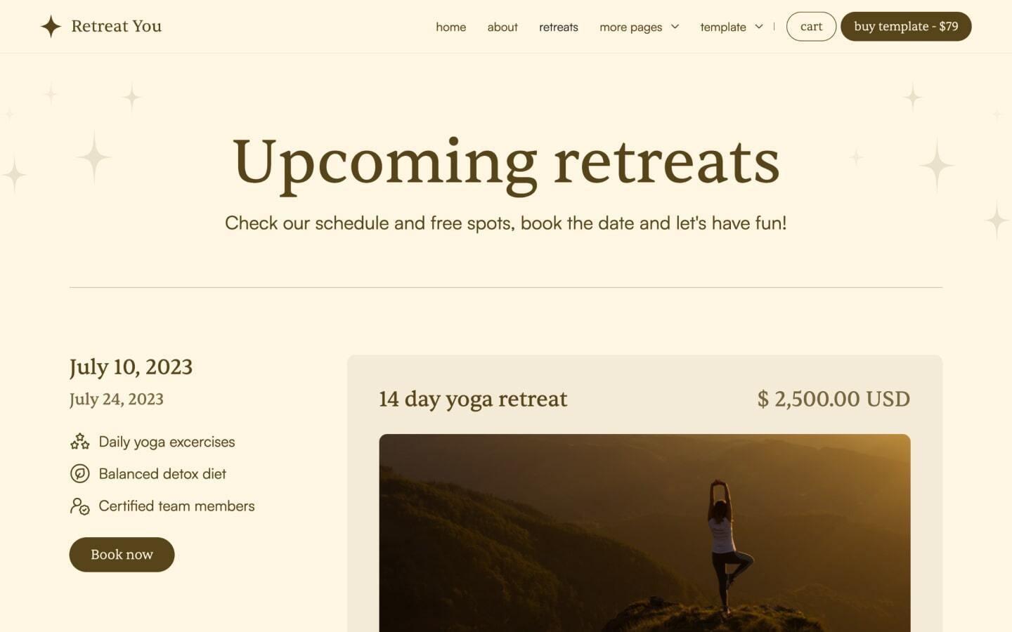 Retreat You - Tourism HTML5 Responsive Website Template
