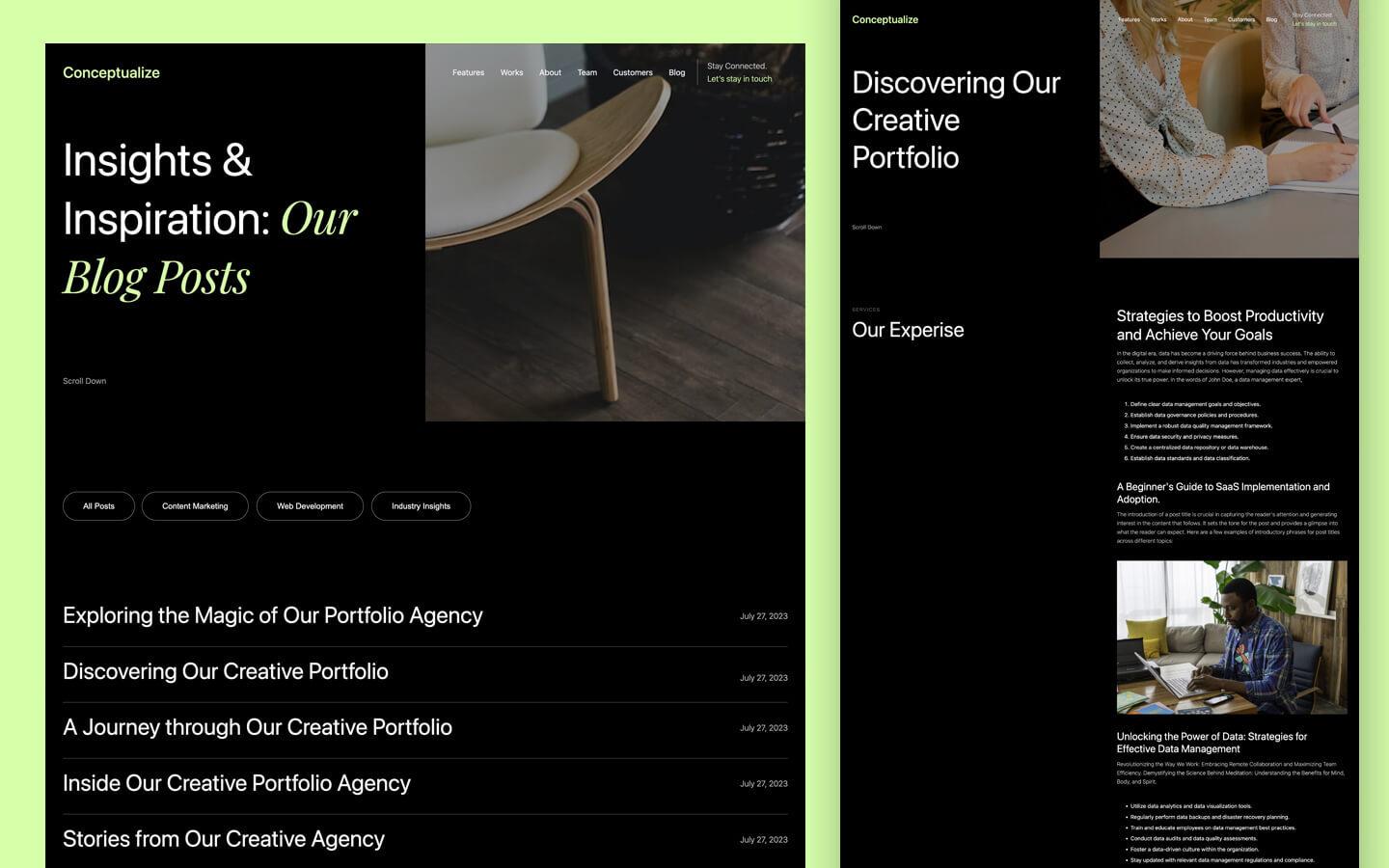 Creative Contents Page Design