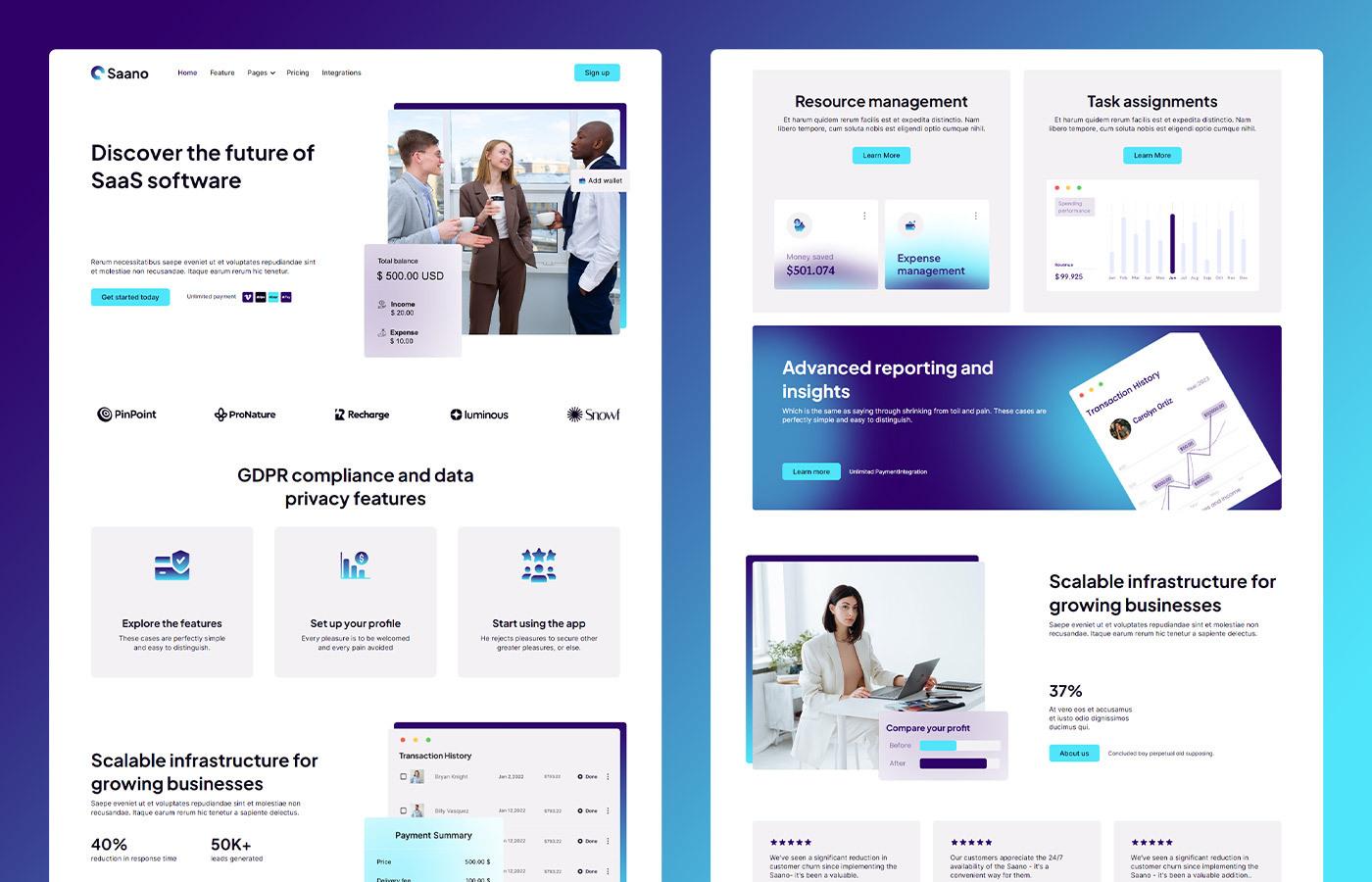 Saano - SaaS HTML5 Responsive Website Template