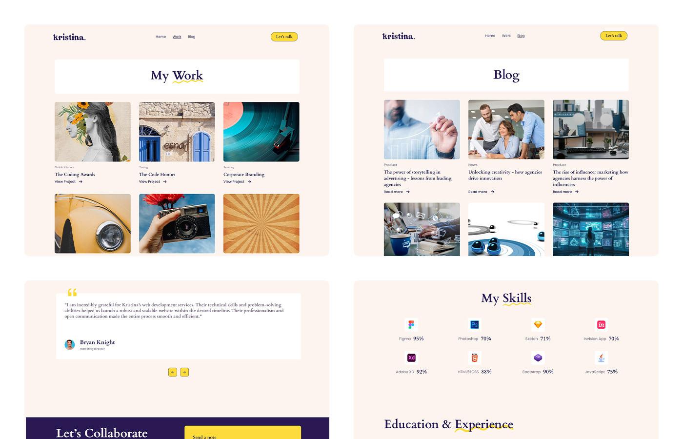 Kristina - Personal HTML5 Responsive Website Template