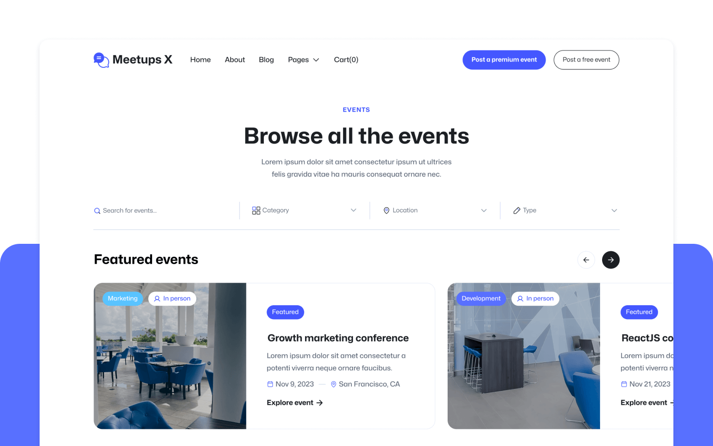 Meetups X - Event HTML5 Responsive Website Template