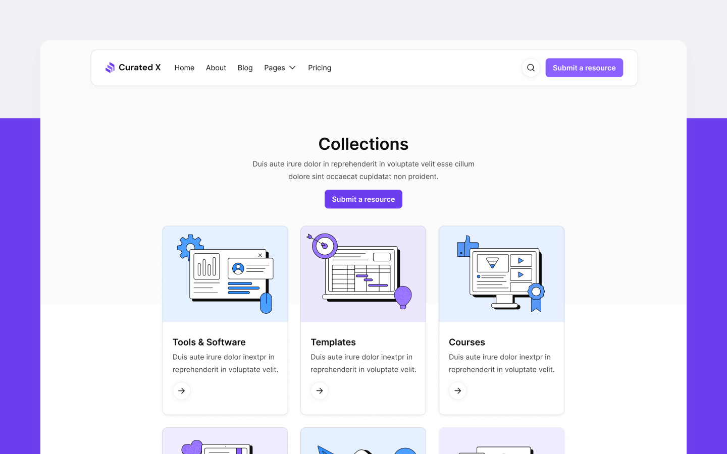 Curated X - Directory HTML5 Responsive Website Template