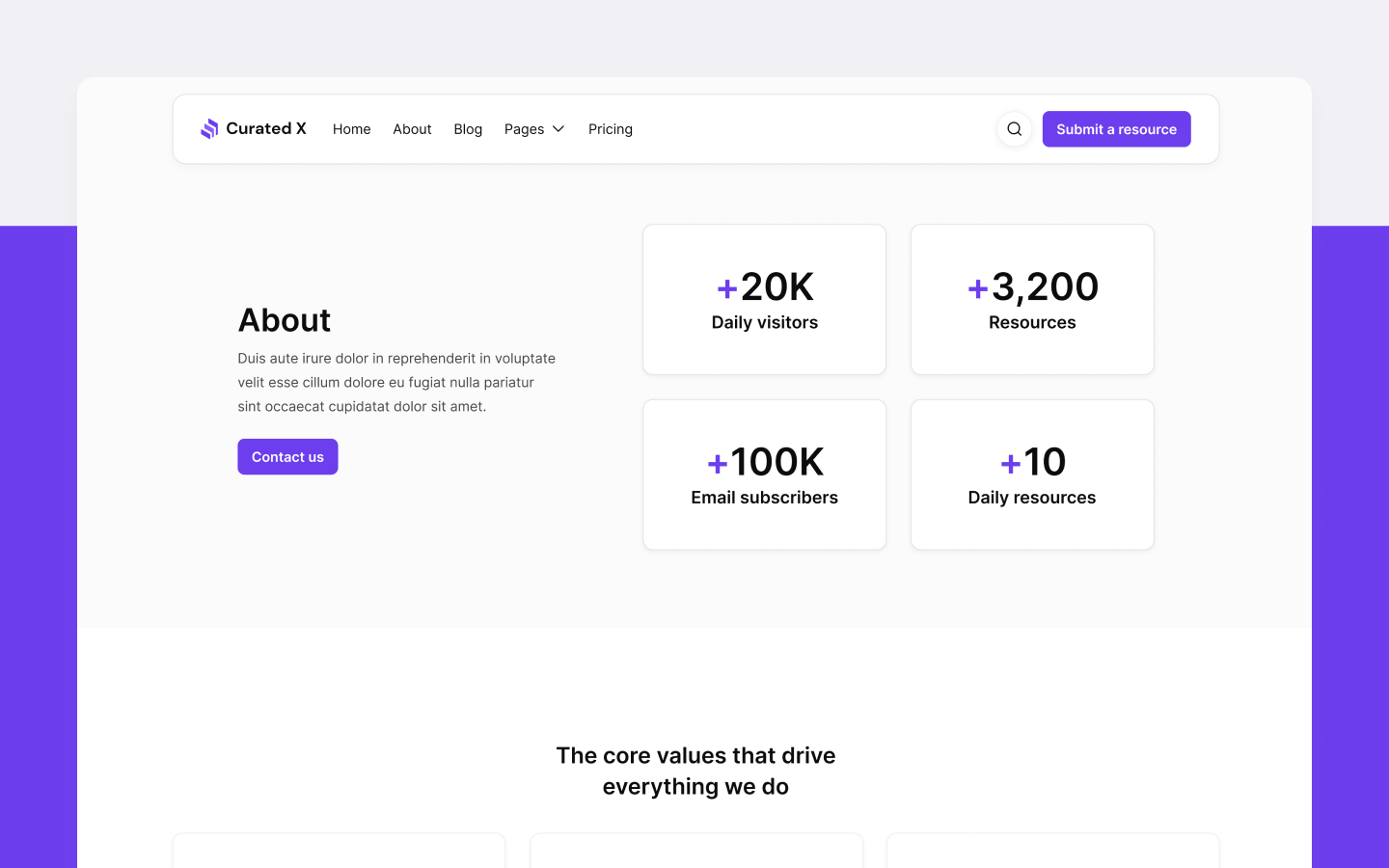 Curated X - Directory HTML5 Responsive Website Template