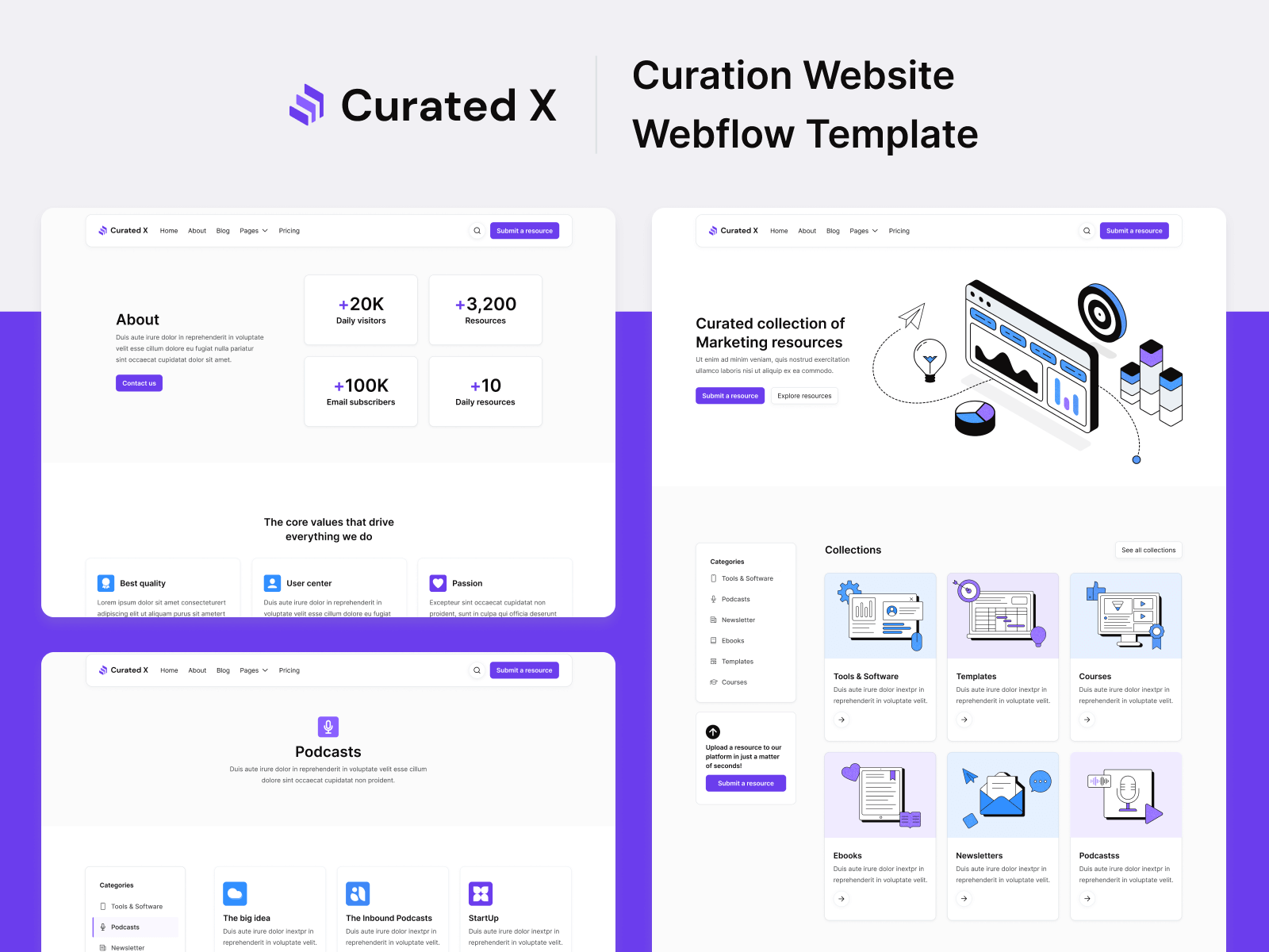 Curated X - Directory HTML5 Responsive Website Template