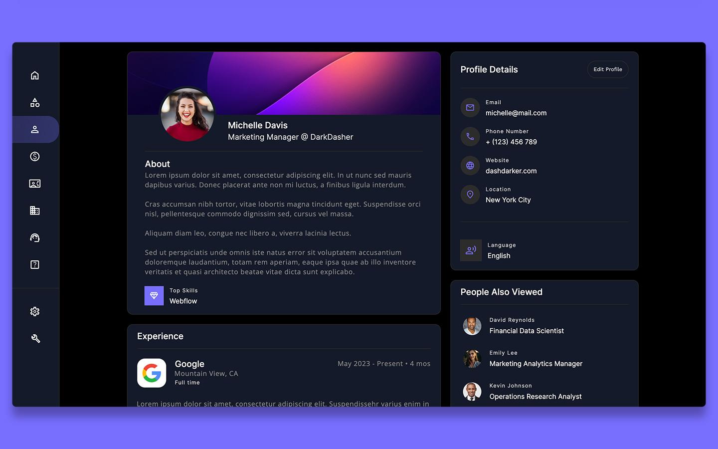 Dark Dasher - Dashboard HTML5 Responsive Website Template