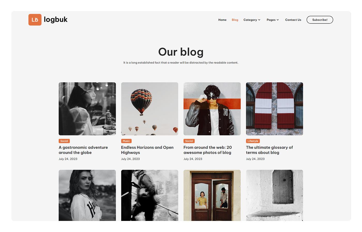 Logbuk - Blog HTML5 Responsive Website Template