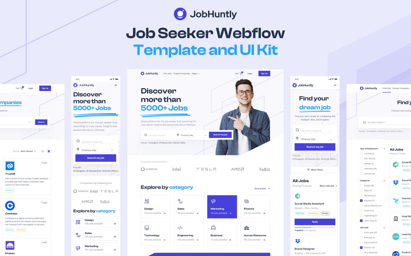 Jobhuntly - Job Portal HTML5 Responsive Website Template