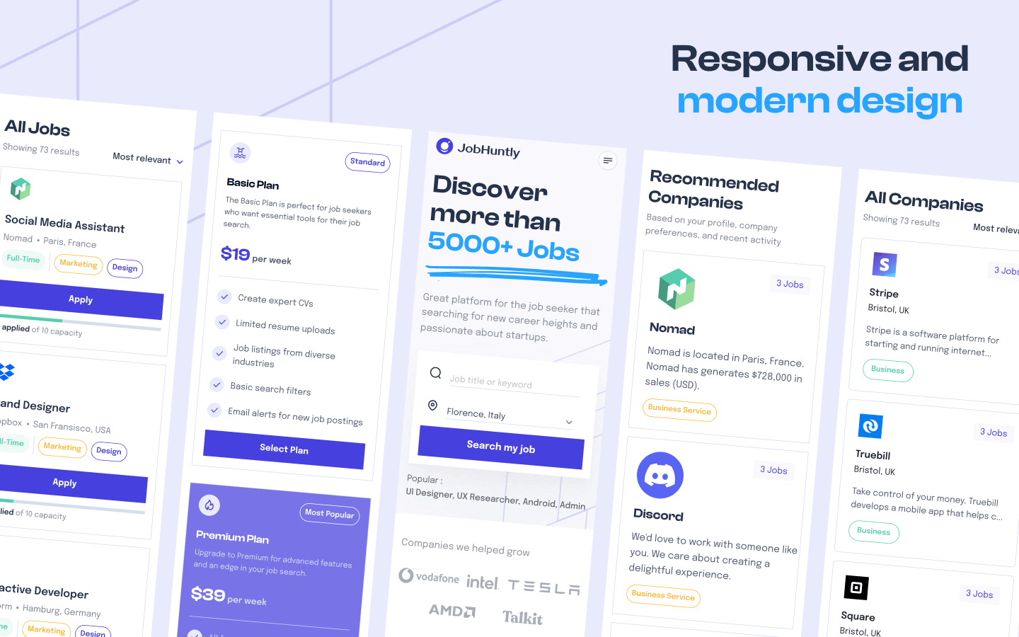 Jobhuntly - Job Portal HTML5 Responsive Website Template
