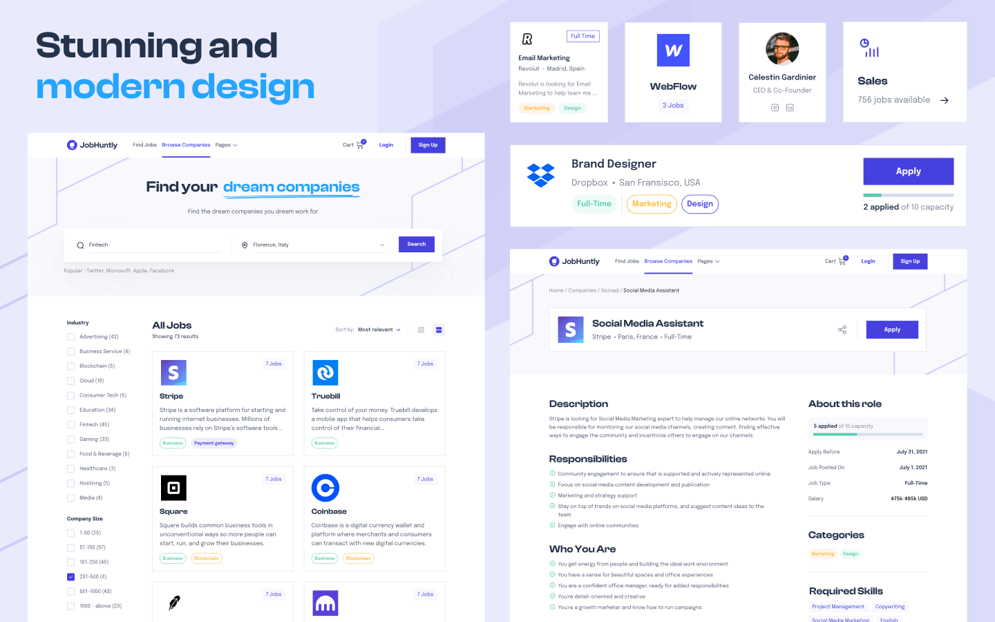 Jobhuntly - Job Portal HTML5 Responsive Website Template