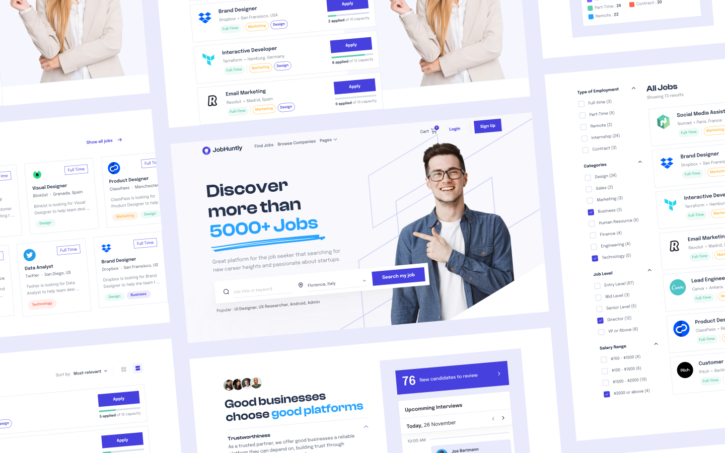 Jobhuntly - Job Portal HTML5 Responsive Website Template