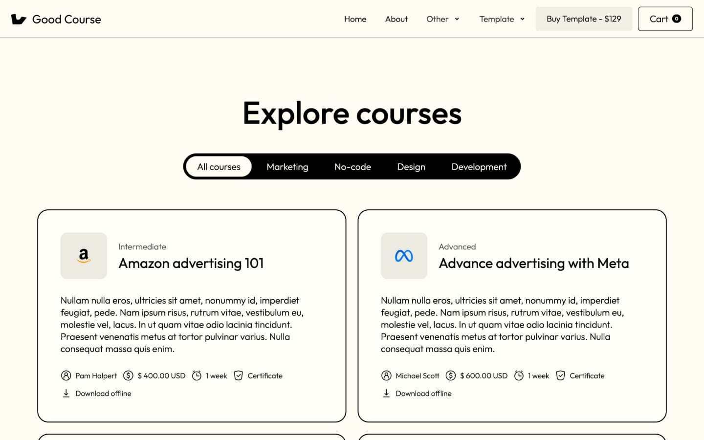 Good Course - Learning HTML5 Responsive Website Template