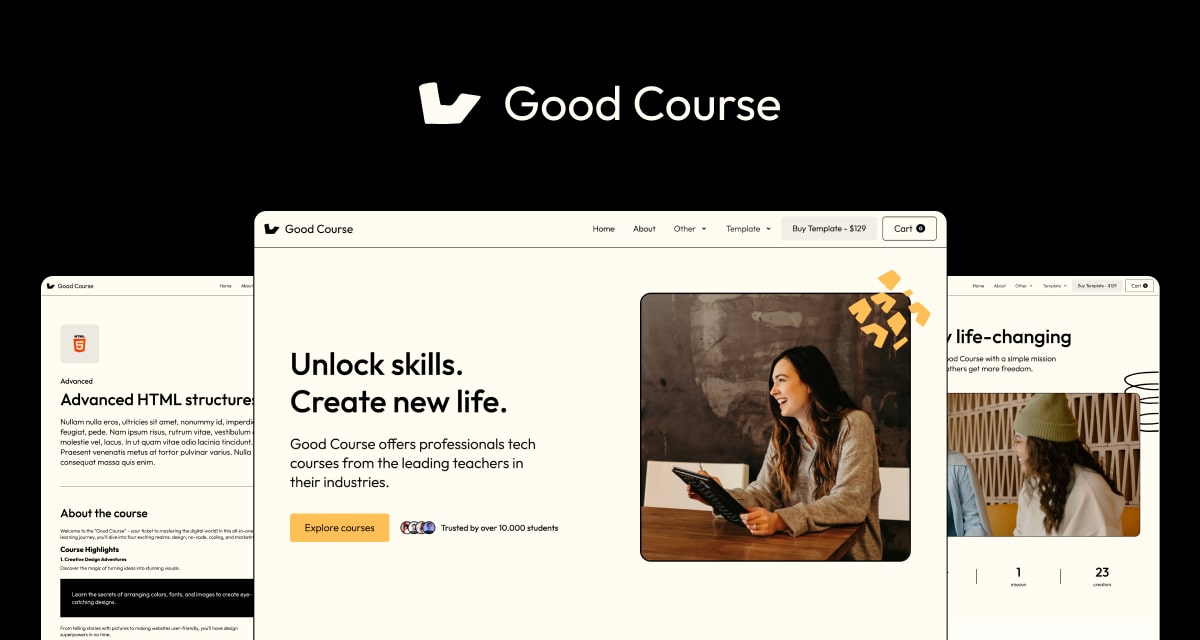 Good Course - Learning HTML5 Responsive Website Template