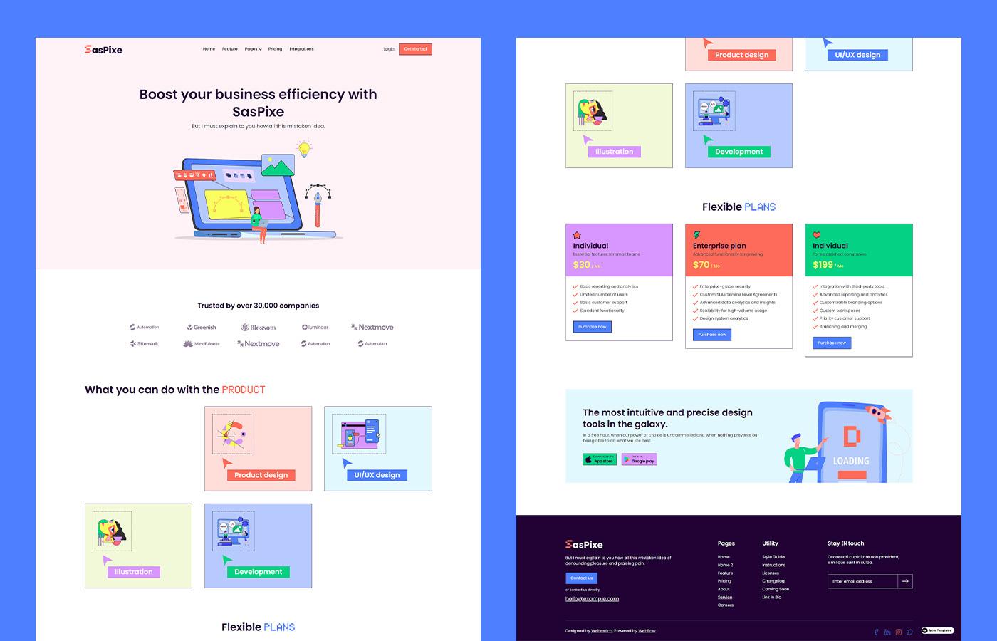 Saspixe - SaaS HTML5 Responsive Website Template