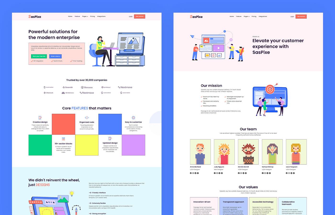Saspixe - SaaS HTML5 Responsive Website Template