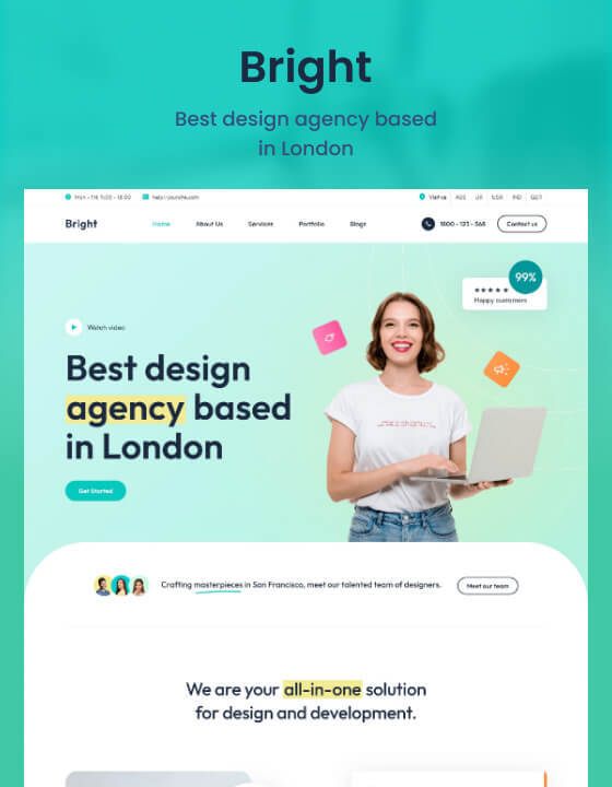 Bright - Agency HTML5 Responsive Website Template