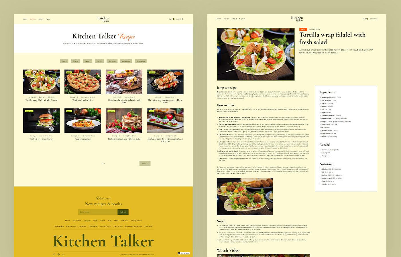 Kitchen Talker - Recipe HTML5 Responsive Website Template