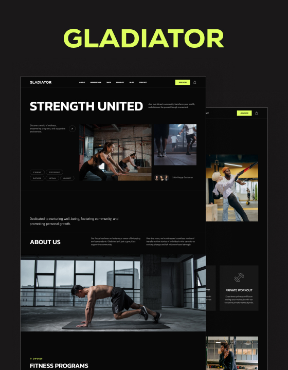 Gladiator - Gym HTML5 Responsive Website Template