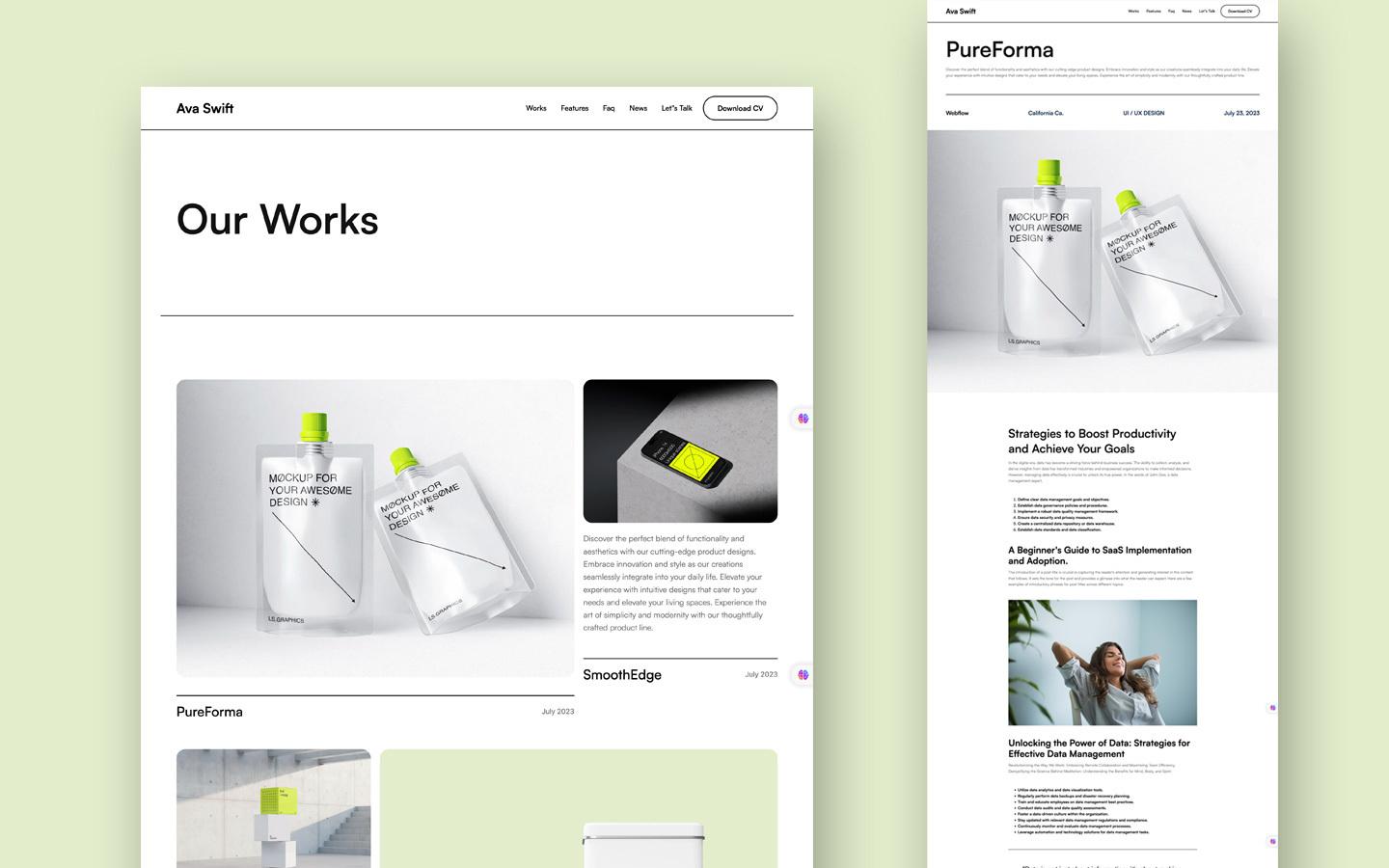 Ava Swift - Portfolio HTML5 Responsive Website Template