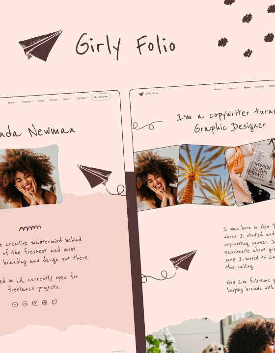 Girly Folio - Portfolio HTML5 Responsive Website Template