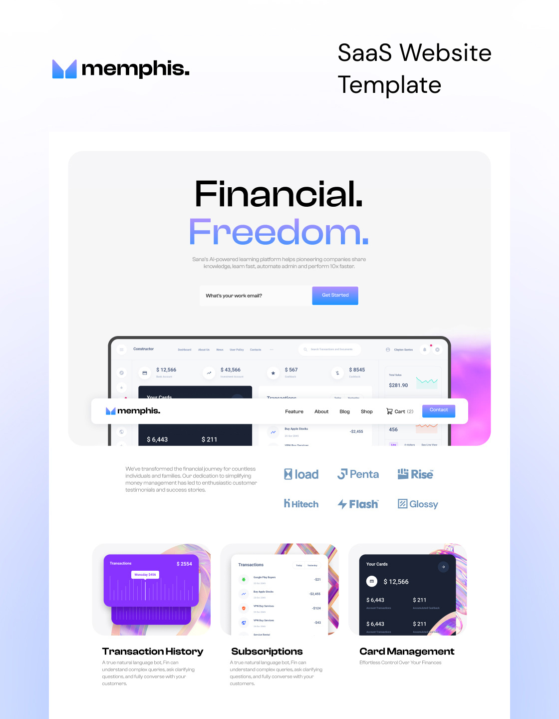 Memphis - SaaS HTML5 Responsive Website Template
