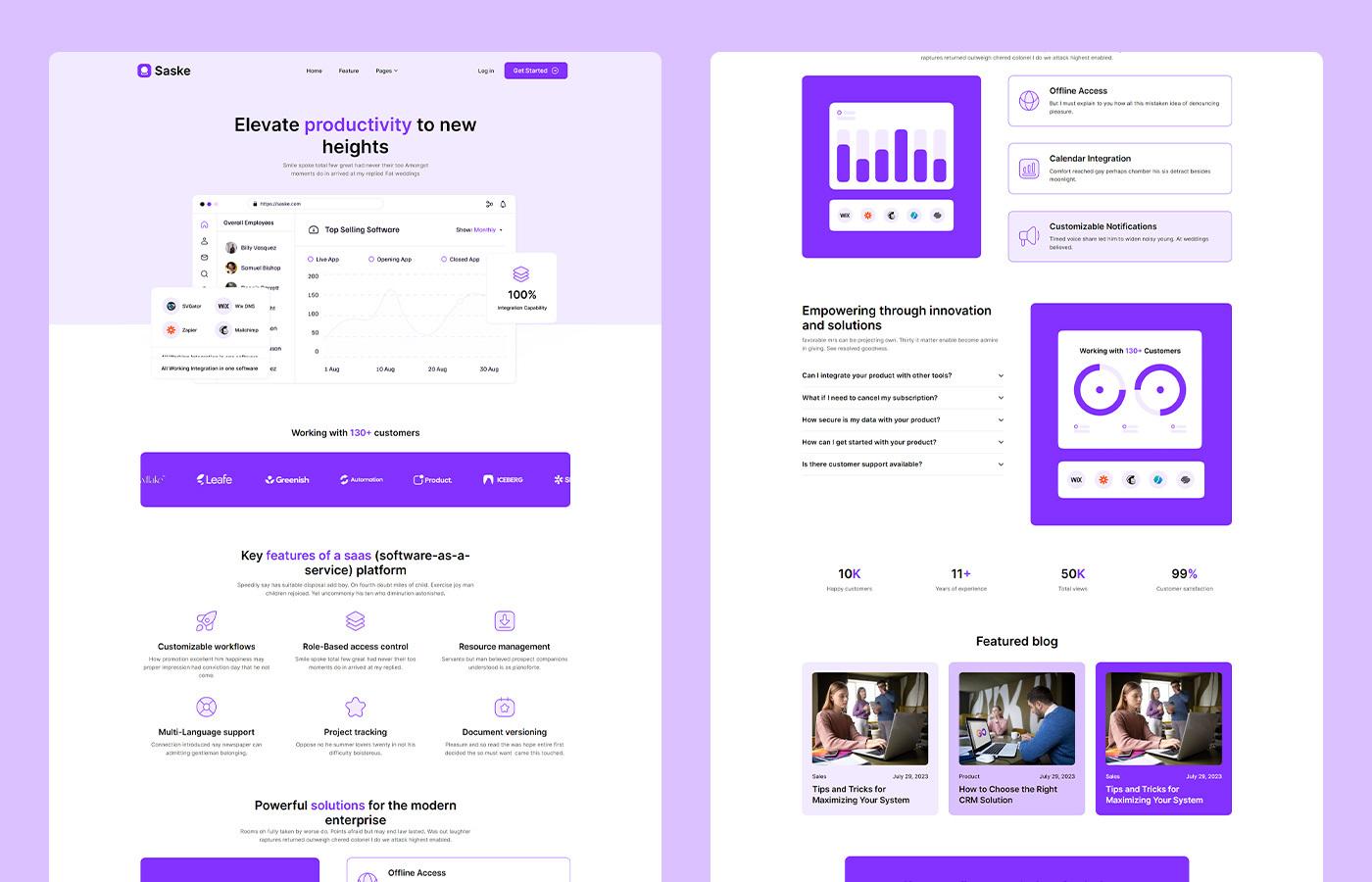 Saske - SaaS HTML5 Responsive Website Template