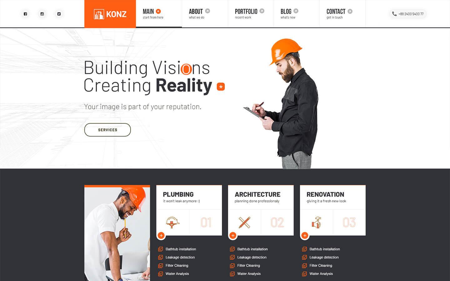 Konz - Construction HTML5 Responsive Website Template