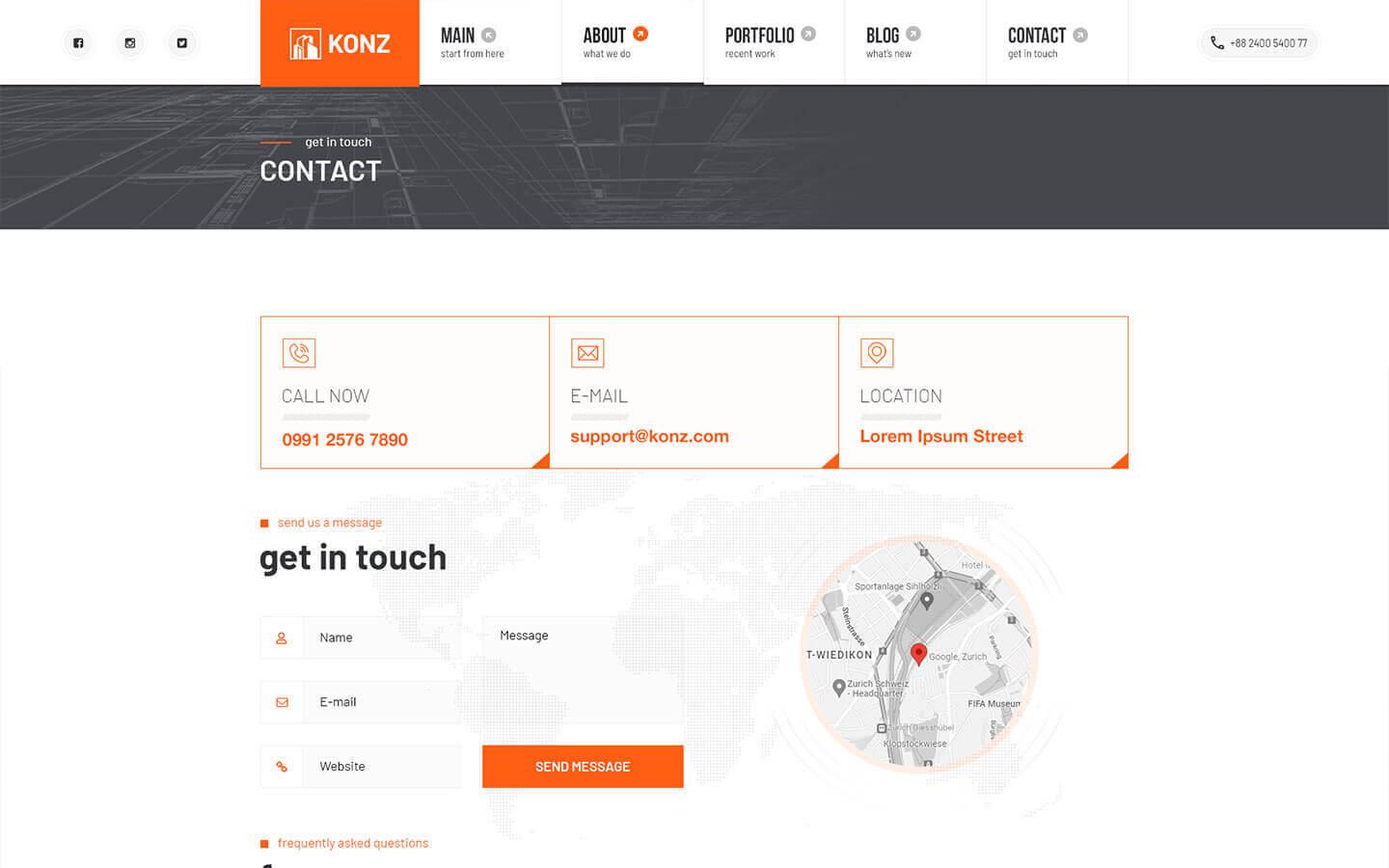 Konz - Construction HTML5 Responsive Website Template