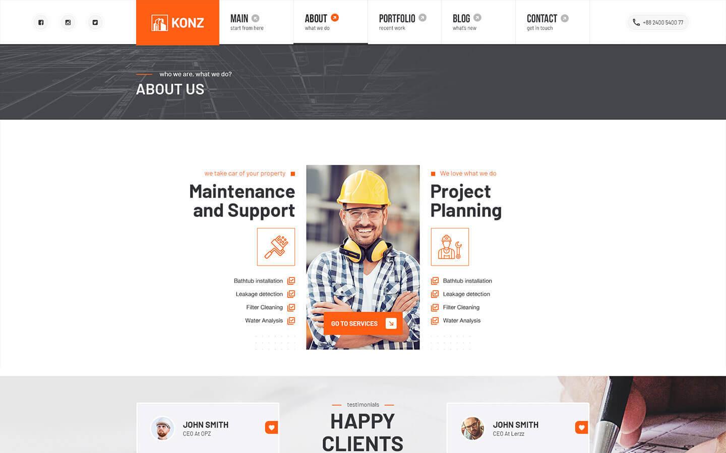 Konz - Construction HTML5 Responsive Website Template