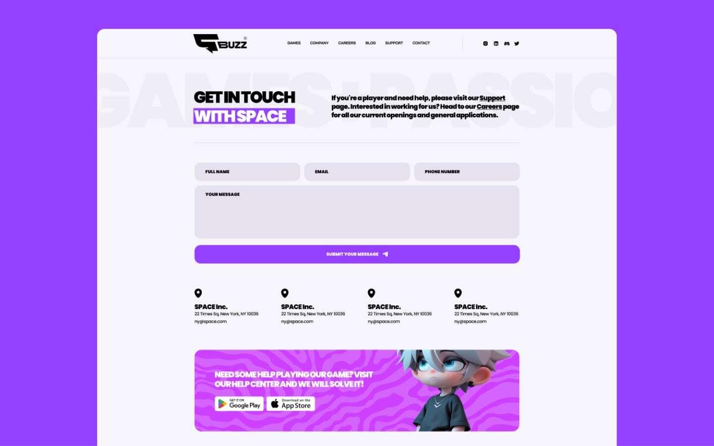 Buzz - Game HTML5 Responsive Website Template