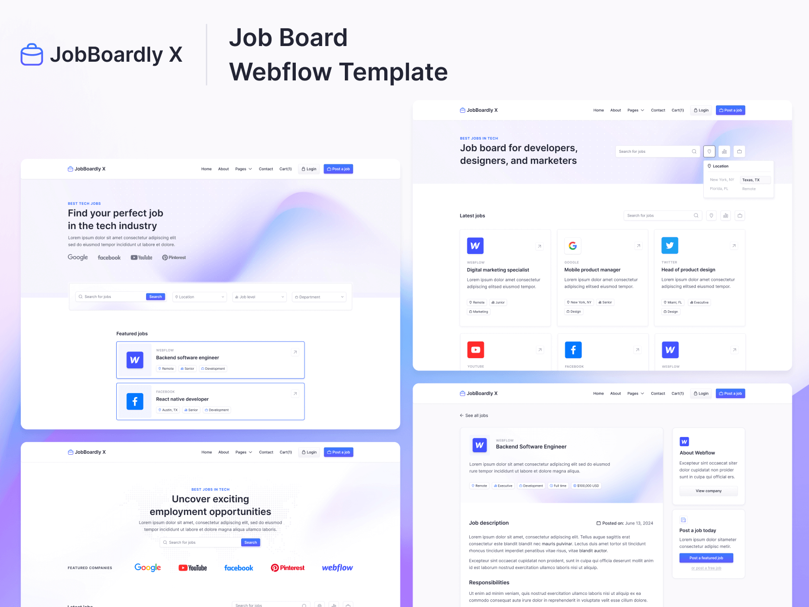 JobBoardly X - Job Portal HTML5 Responsive Website Template