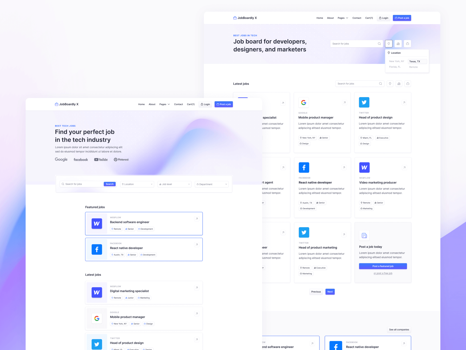 JobBoardly X - Job Portal HTML5 Responsive Website Template