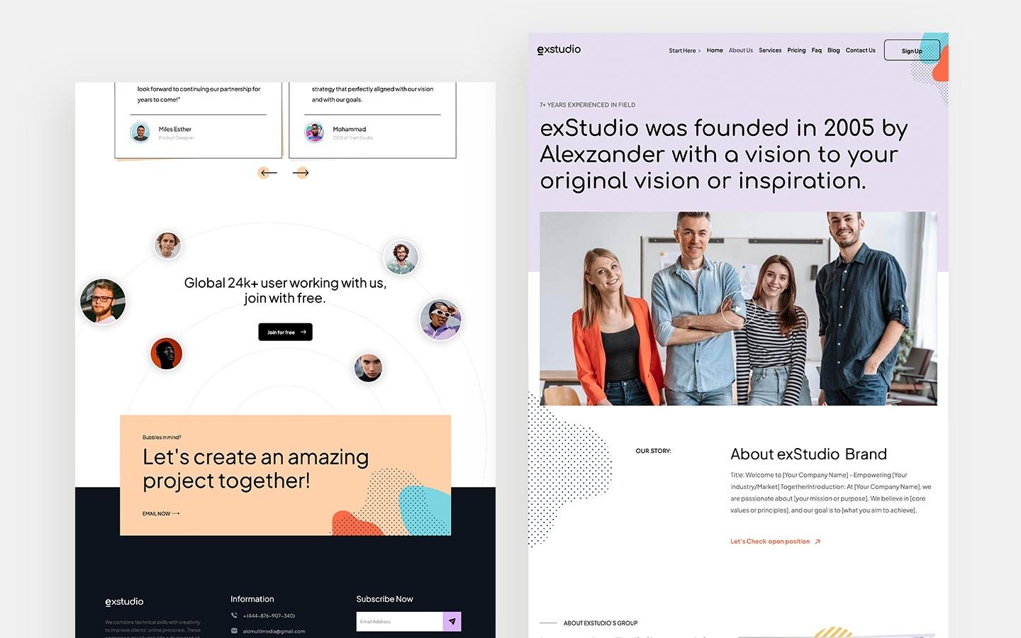 exStudio - Agency HTML5 Responsive Website Template