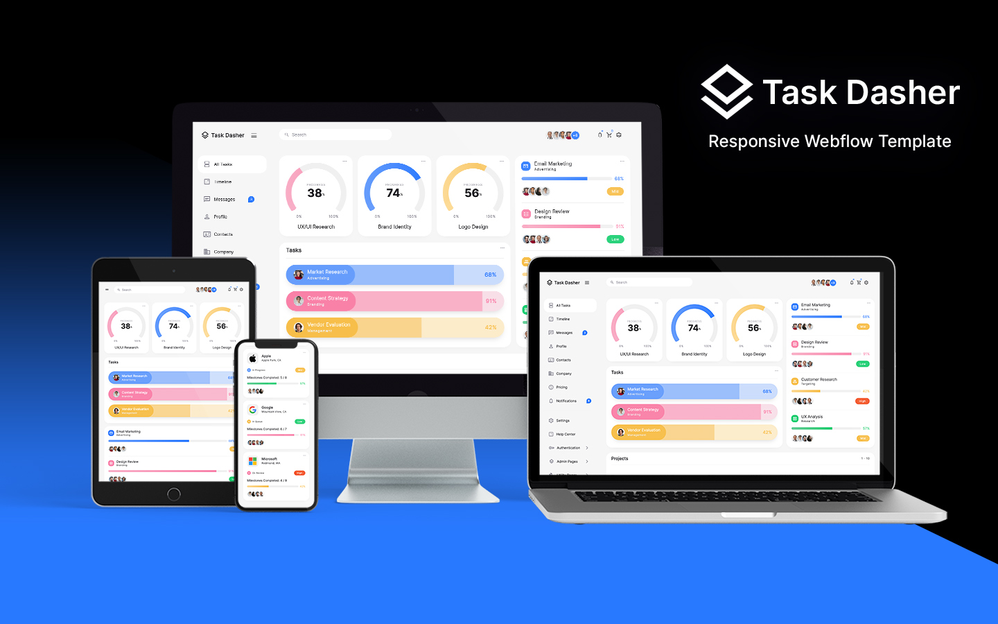 Task Dasher - Dashboard HTML5 Responsive Website Template