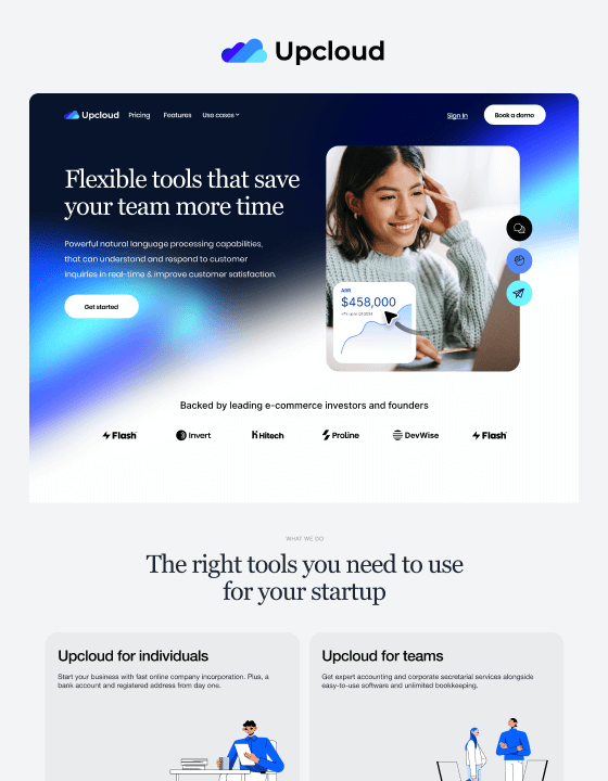 Upcloud by DesignUp | Muzli Creative Store