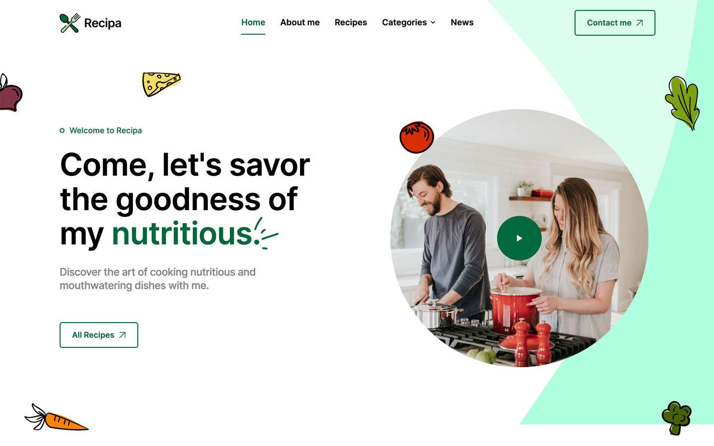 Recipa - Recipe HTML5 Responsive Website Template