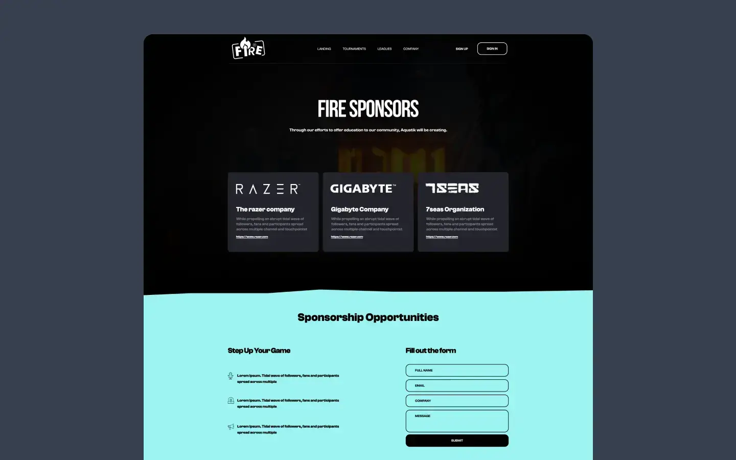 Fire - Game HTML5 Responsive Website Template