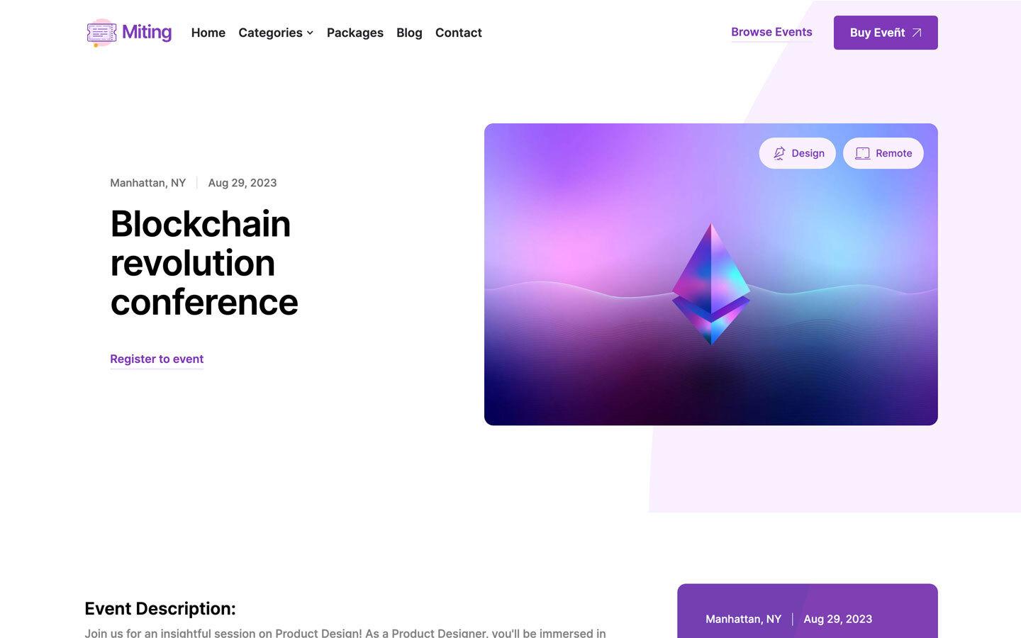 Miting - Event HTML5 Responsive Website Template