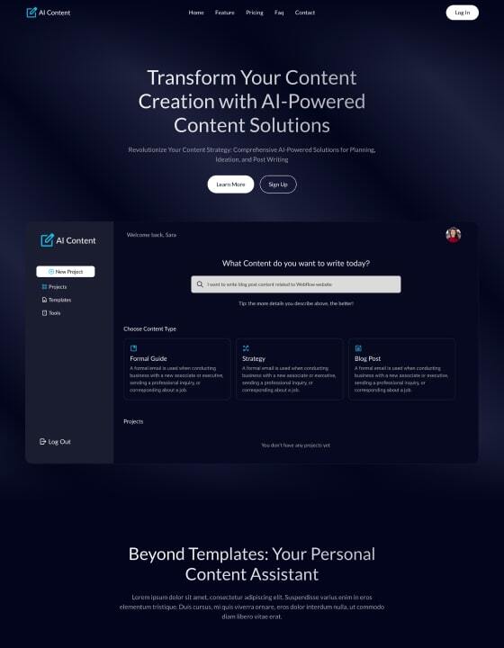 Ai-Content - SaaS HTML5 Responsive Website Template