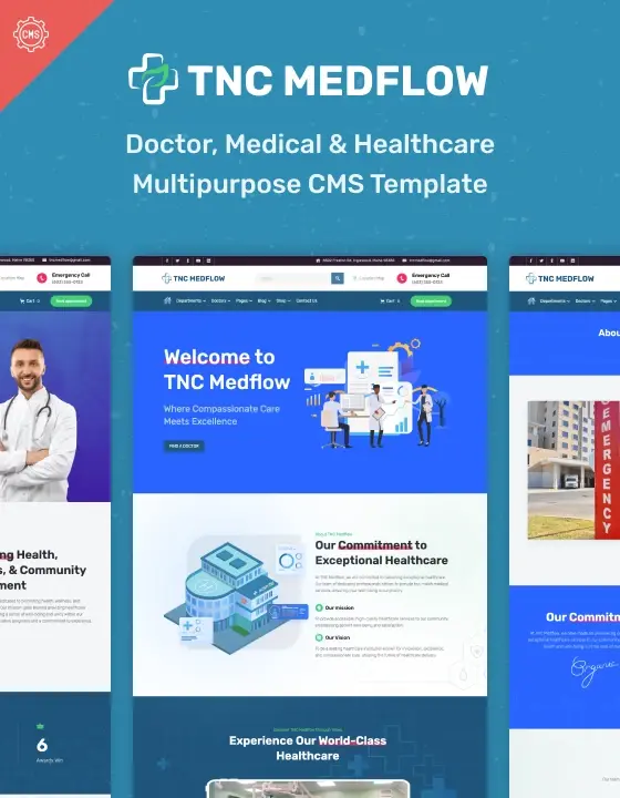 TNC MedFlow CMS - Hospital HTML5 Responsive Website Template