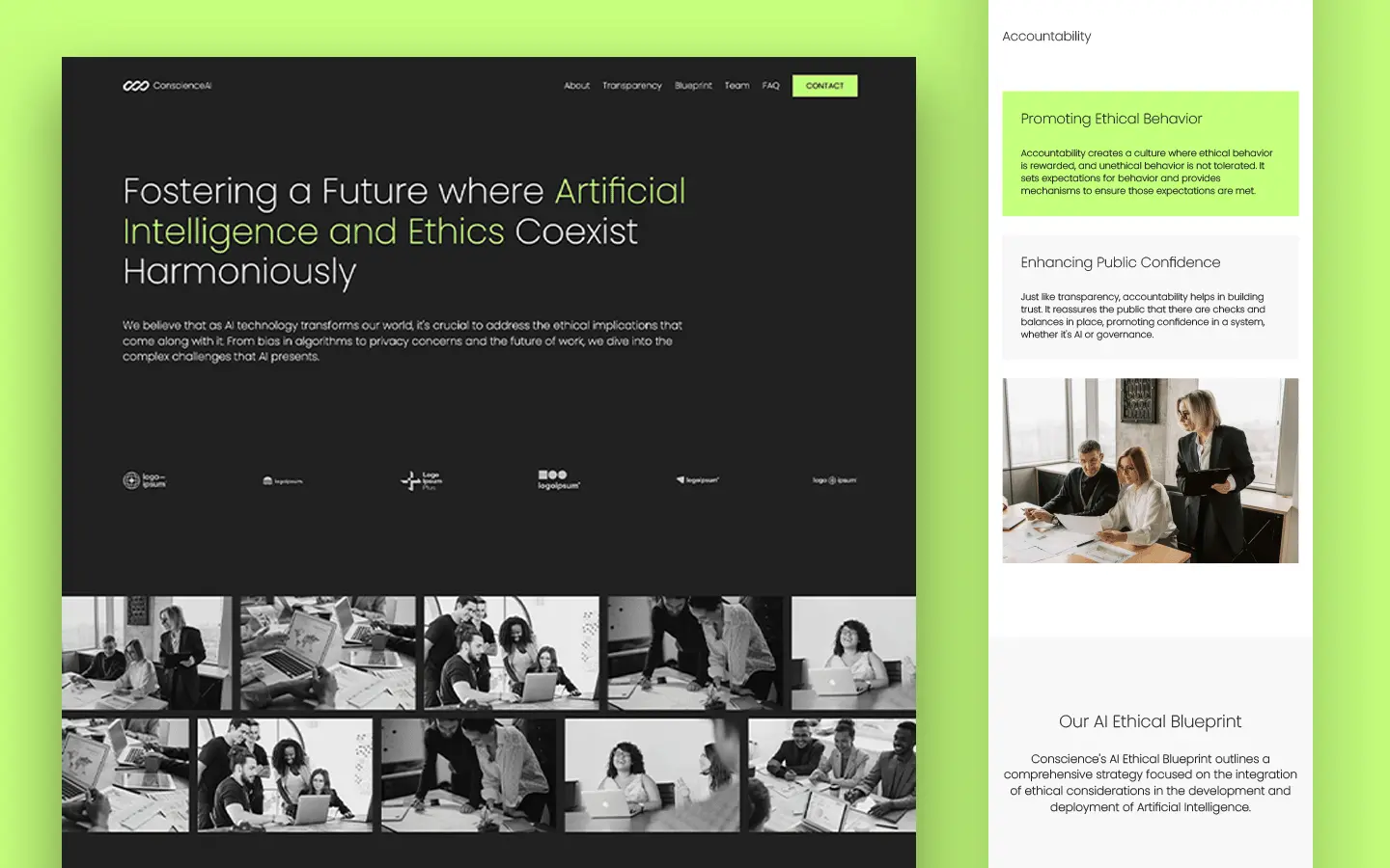 Conscience - One Page HTML5 Responsive Website Template