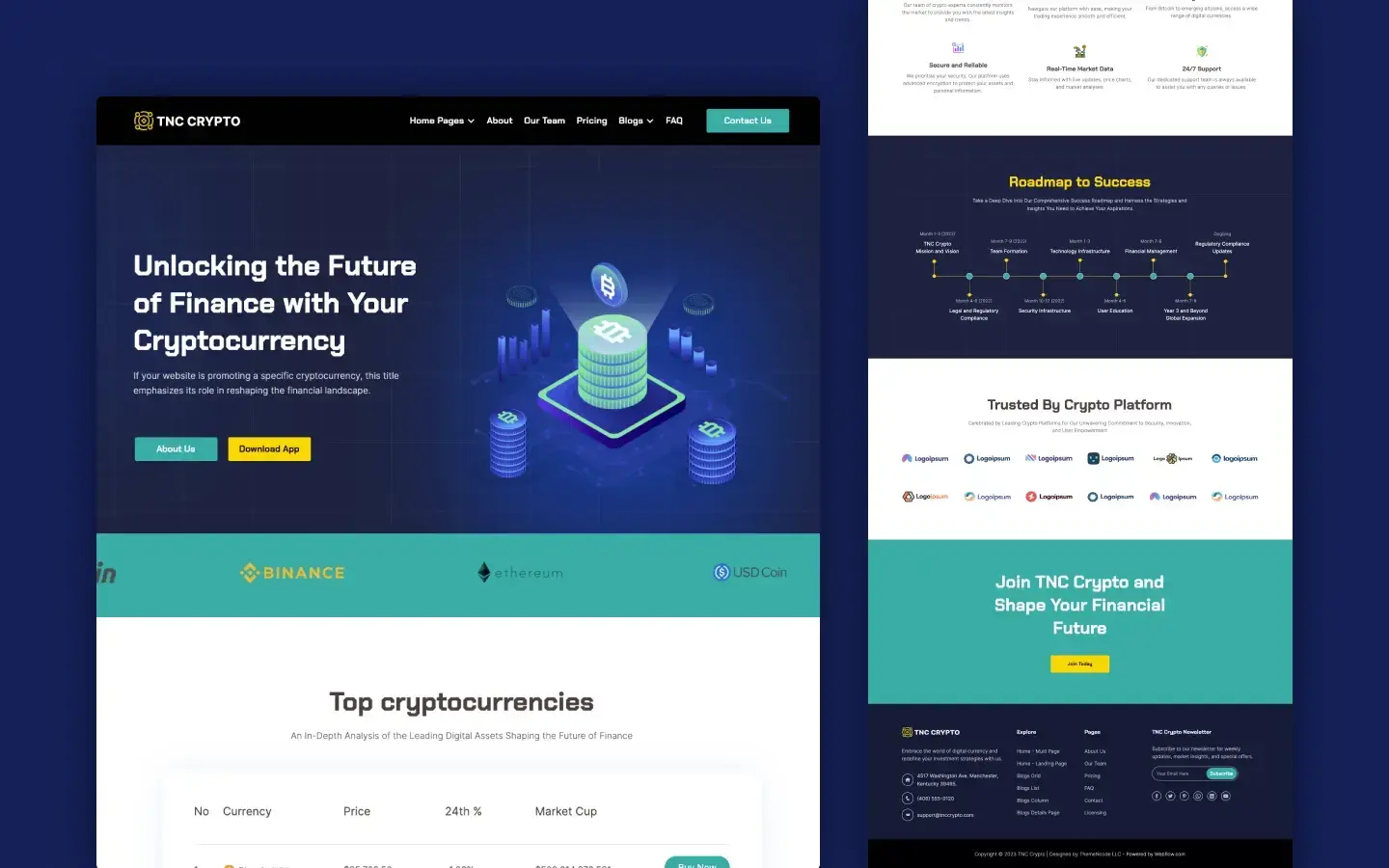 TNC Crypto CMS - Finance HTML5 Responsive Website Template