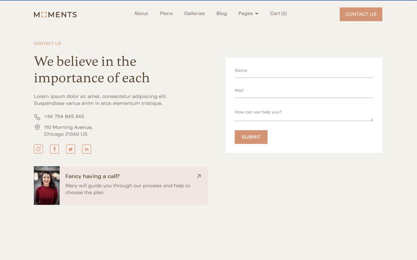 Moments - Photography HTML5 Responsive Website Template