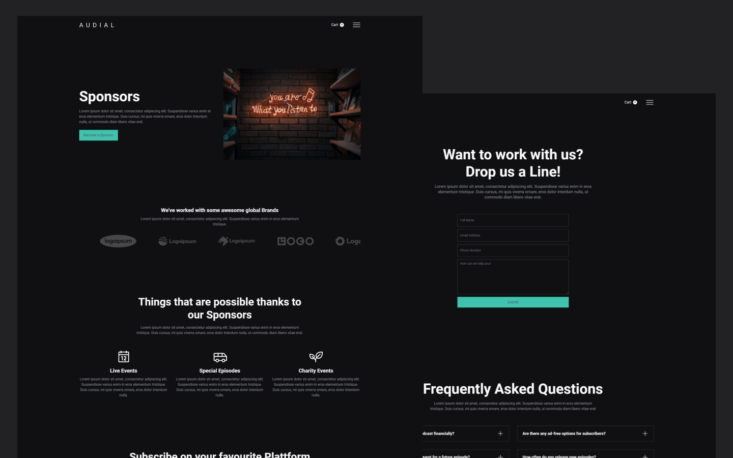 Audial - Podcast HTML5 Responsive Website Template