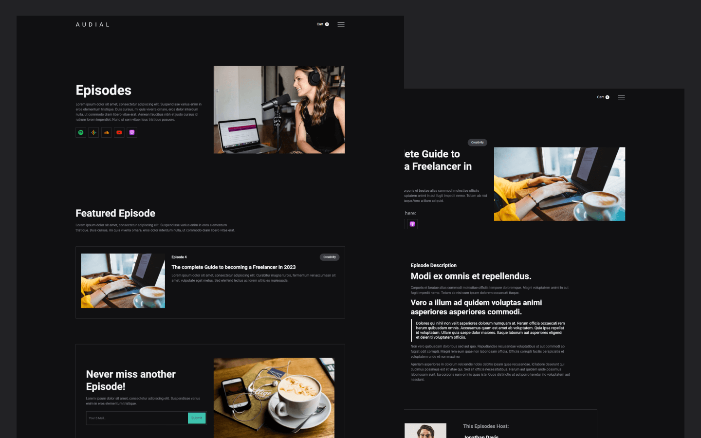 Audial - Podcast HTML5 Responsive Website Template