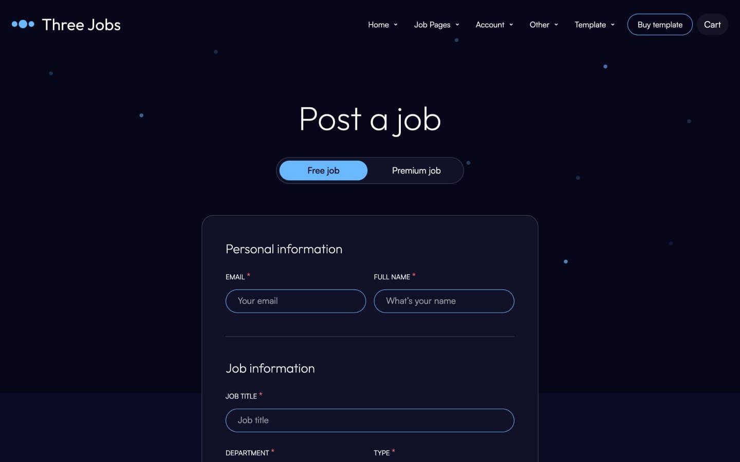 Three Jobs - Job Portal HTML5 Responsive Website Template