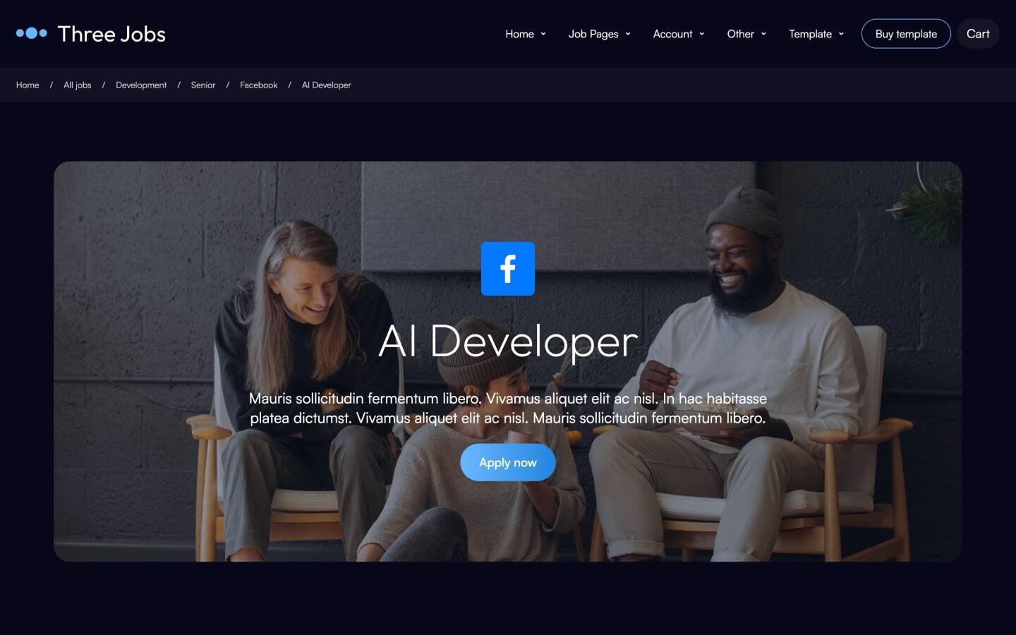 Three Jobs - Job Portal HTML5 Responsive Website Template