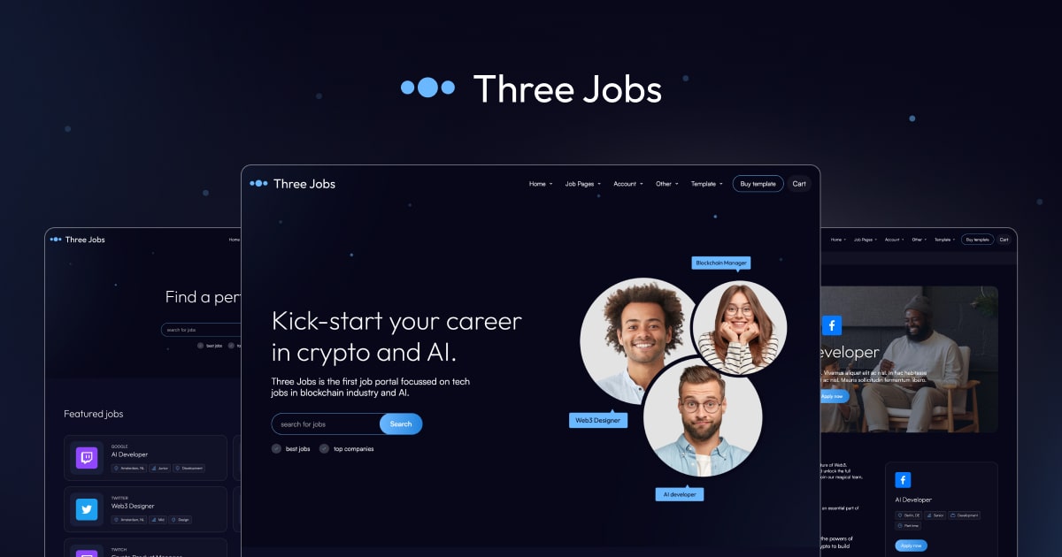 Three Jobs - Job Portal HTML5 Responsive Website Template
