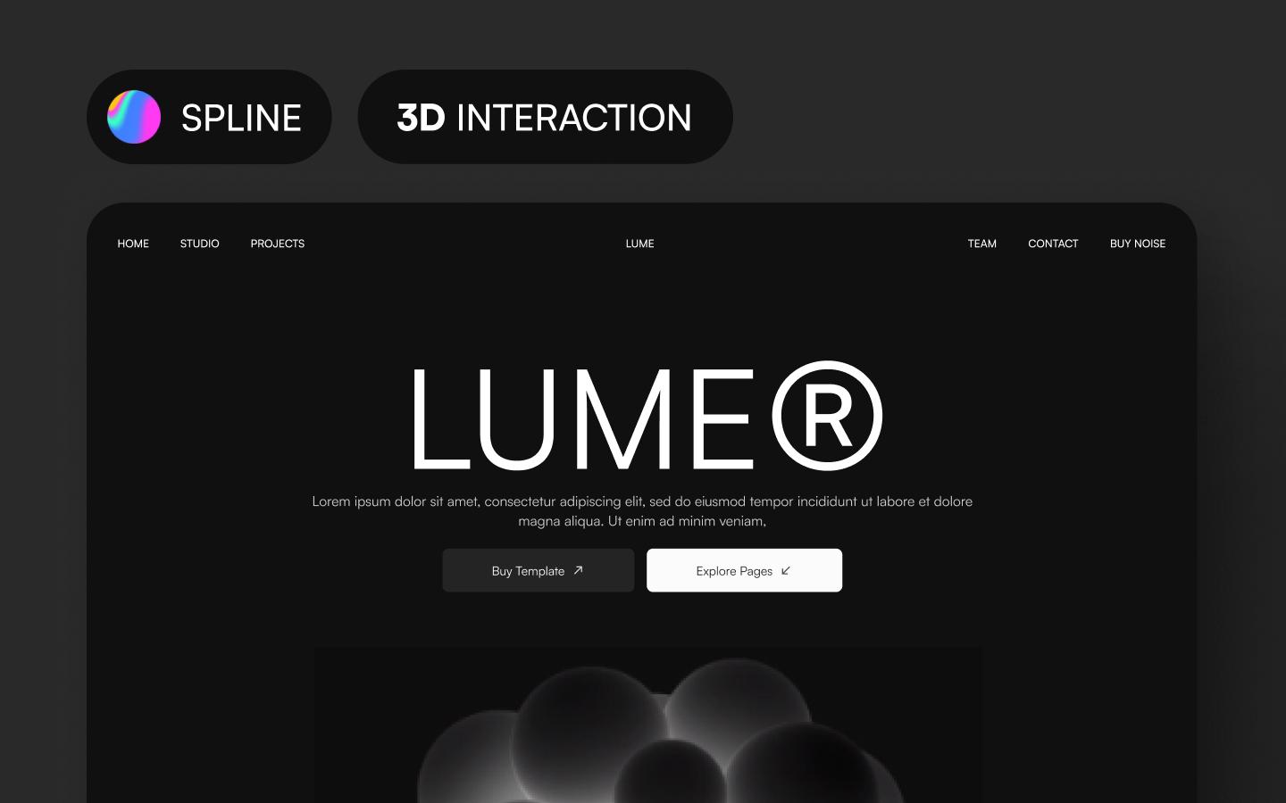 Lume 3D - Portfolio HTML5 Responsive Website Template