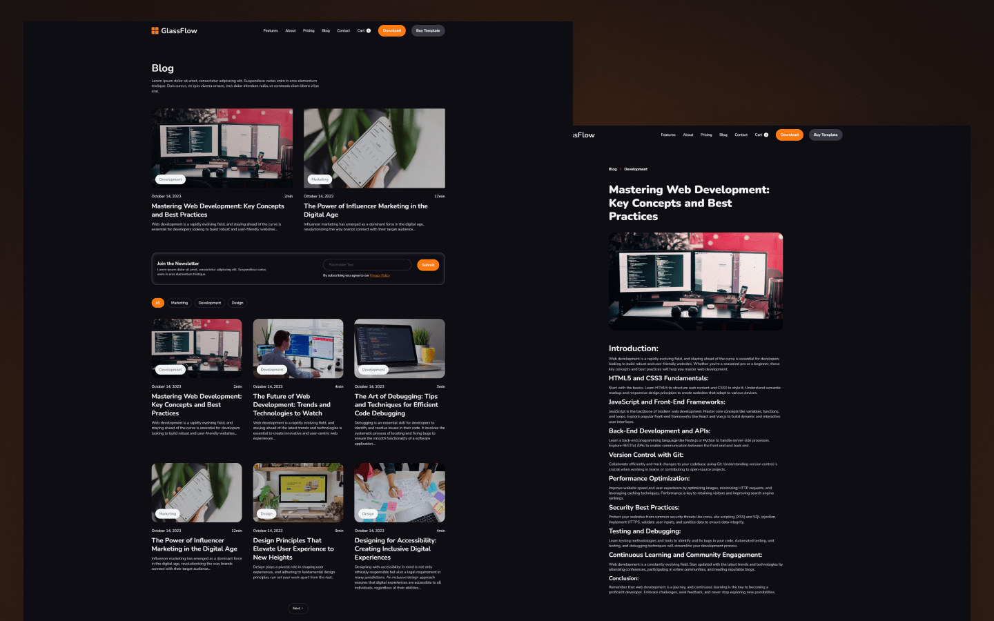 GlassFlow - App HTML5 Responsive Website Template