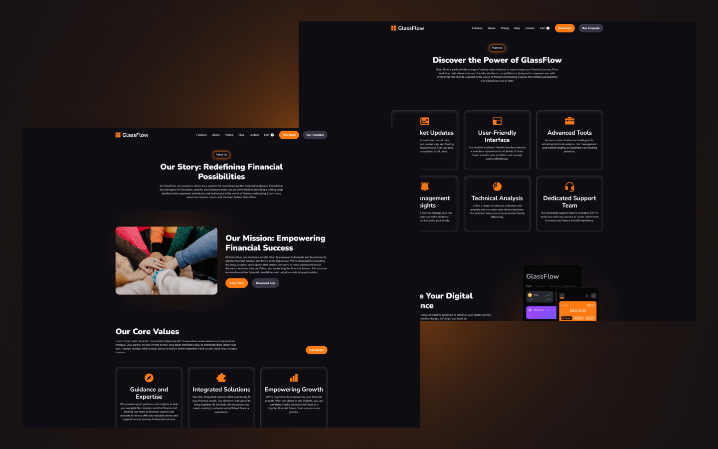 GlassFlow - App HTML5 Responsive Website Template
